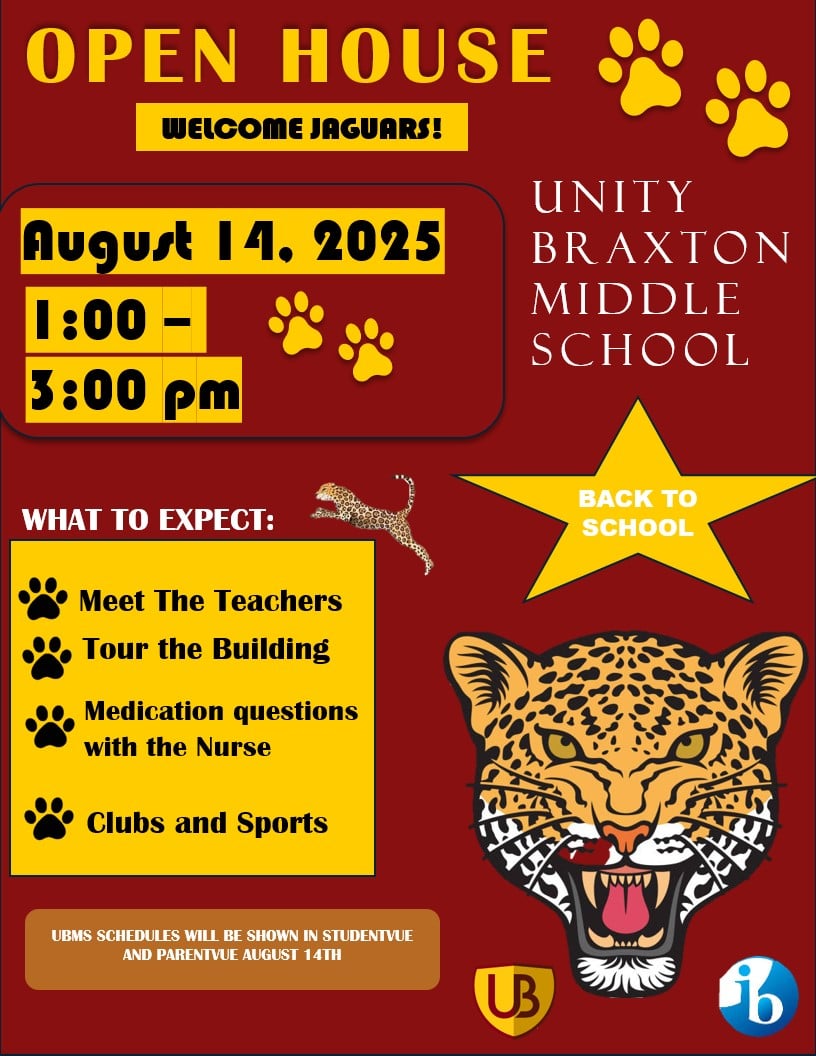 Unity Braxton Open House 2025 - Unity Braxton Middle School